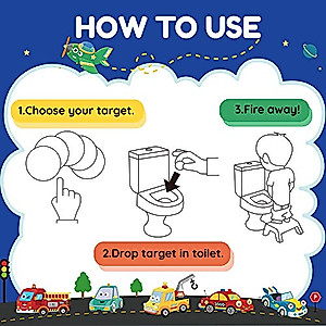 90 Pack Toilet Targets for Boys, Potty Training Flushable Dinosaur Target, 2 x 2 Inch Pee Targets for Boys, 100% Biodegradable and Sewage Safe