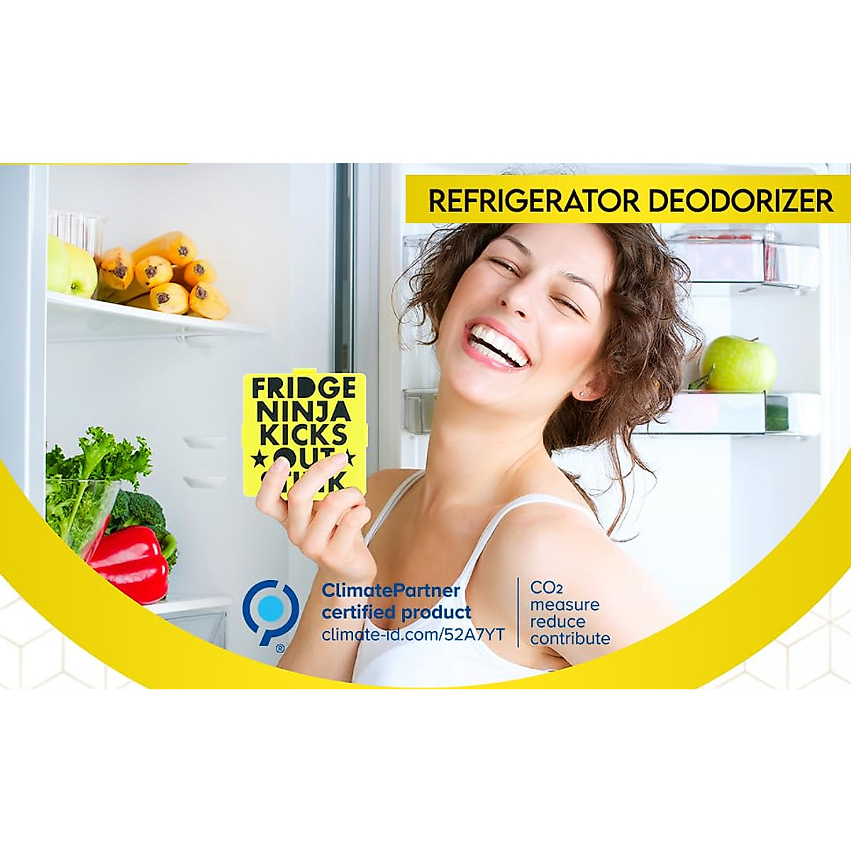 Fridge Ninja Compact Fridge Deodorizer (2 Pack) - More Effective Than Baking Soda - Compact Size Refrigerator Deodorizer Made of Activated Carbon