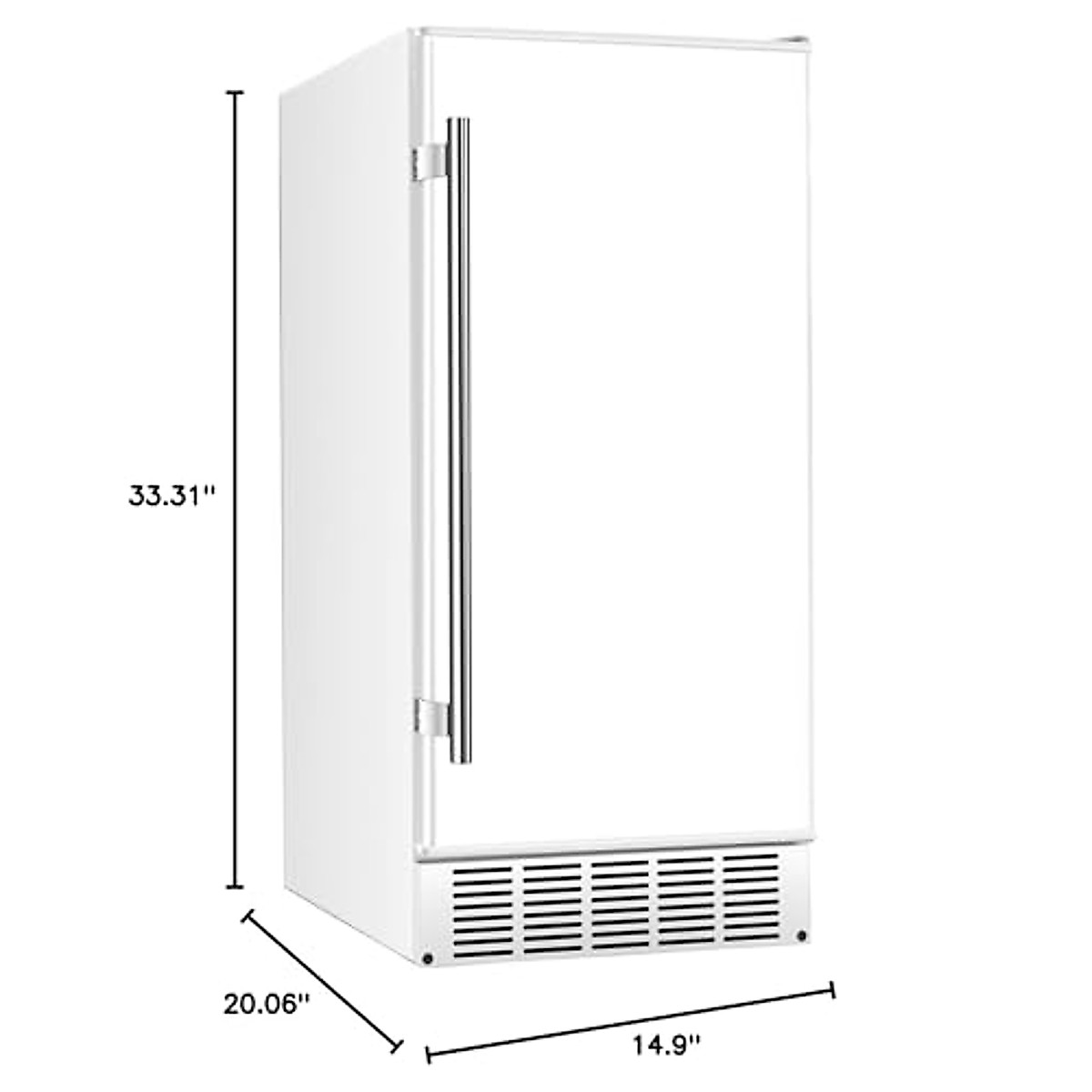 EdgeStar IB250WH 15 Inch Wide 20 Lb. Built-In Ice Maker with 25 Lbs. Daily Ice Production - No Drain Required