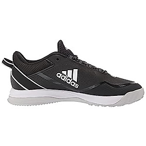 adidas Men's Icon 7 Turf Baseball Shoe, Black/White/Silver Metallic, 12