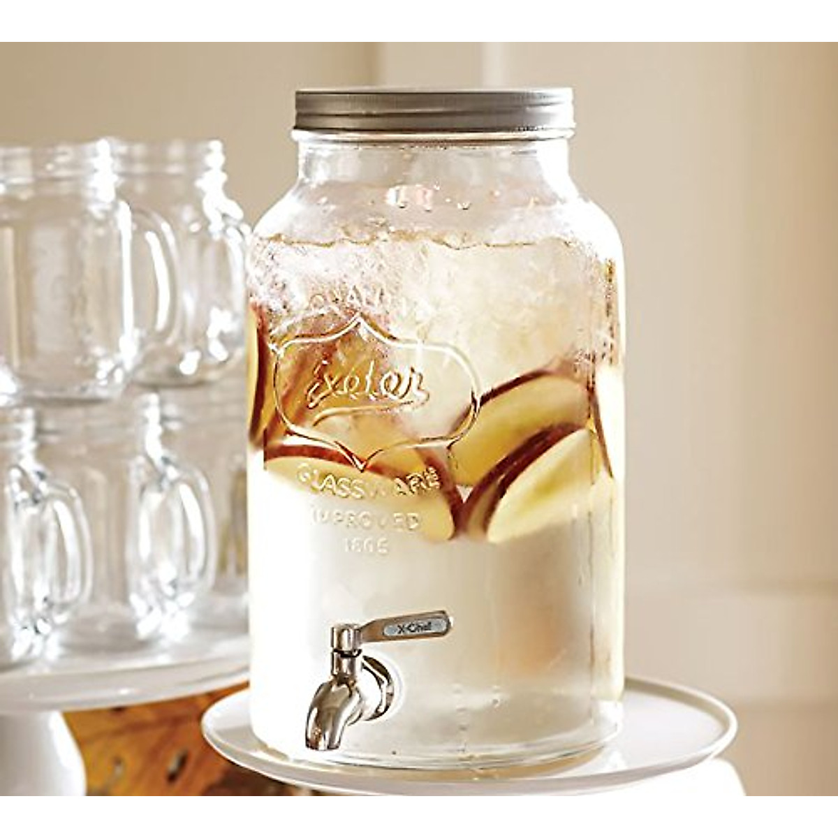 X-Chef Beverage Dispenser Spigot Replacement, Stainless Steel Metal Spigot for Glass Jar & Drink Dispenser