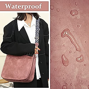 Crossbody Bags for Women Designer Leather Hobo Bag With 2 Adjustable Purse Strap Inside Zipper Pockets Crossbody Purse (Pink)