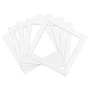uxcell 9.9" x 9.9" Picture Mat, Core Bevel Cut Frame Mattes for 8" x 8" Photos Pictures Artwork Painting Display, White 5 Pcs