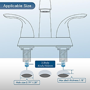 Cinwiny 4 Inch Centerset Bathroom Sink Faucet 2 Handle Vanity Faucet Bathroom Faucet Deck Mount Lavatory Faucet with Pop up Drain Assembly,Brushed Gold