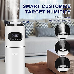 Humidifier Large Room,Humidifiers for Home,Humidifiers for Bedroom,Top Fill 9L 32DB Quiet Ultrasonic Cool Mist Humidifier for Baby Nursery Office Plants