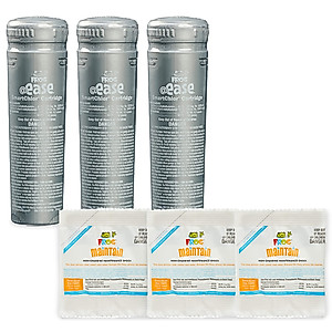 FROG @Ease in-Line SmartChlor Replacement Cartridge 3 Pack + 3 Packets of FROG Maintain Non-Chlorine Shock Treatment for Hot Tubs, Cyanuric Acid Free, for use in spas up to 600 gallons