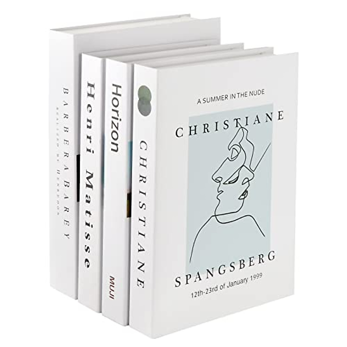 4 Pieces Faux Books for Decoration - Modern Fashion Decorative Books Set for Hardcover Home Decor, Fake Book Stacks Display for Office Bar Coffee Table Rustic Farmhouse Bookshelf