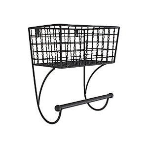 DII Rustic Farmhouse Bathroom Décor, Metal Storage, Small Towel Bar, Black