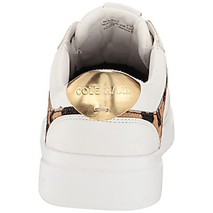 Cole Haan womens Grand Crosscourt Mdrn Tennis Sneaker, White/Ocelot/Metallic Gold, 8.5 US
