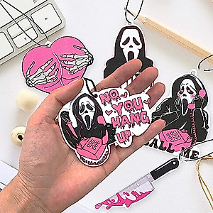 Car Air Fresheners - Pink Ghost Cute Car Interior Accessories Hanging Scents Anime Freshener Automotive Room Decor for Women Teen Girls Gift 5Pcs