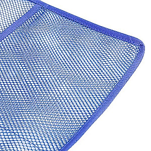 ALYER 6 Storage Pockets Hanging Mesh Shower Caddy,Space Saving Bathroom Accessories and Quick Dry Bath Organizer,Blue