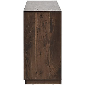 Knocbel 47.2in Mid-Century Modern Dresser for Bedroom, 6 Handle-Free Storage Drawers, 200lbs Weight Capacity, Dark Brown Dresser