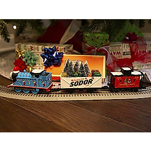 Lionel Thomas & Friends Christmas Freight Electric O Gauge Bluetooth Train Set with Remote, Blue,red and White