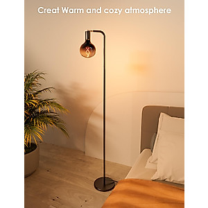 YIKBIK Modern Floor Lamps with Light Bulb, Industrial Floor Lamp for Living Room 5" Light Bulb 69" Tall Bright Warm White Standing Lamp, E26 Socket, On/Off Foot Switch for Office Bedroom