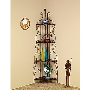 Coaster Furniture 4-Shelf Cappuccino and Copper Corner Bookcase 16.5" D x 23.5" W x 74.5" H Cappuccino & Copper 910038