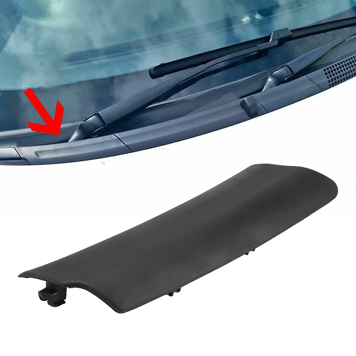 Fydun Wiper Scuttle Panel Cover ABS Wiper Panel Cover Decor Driver Left Hand 735452712 Black Replacement for 500 2009‑2021
