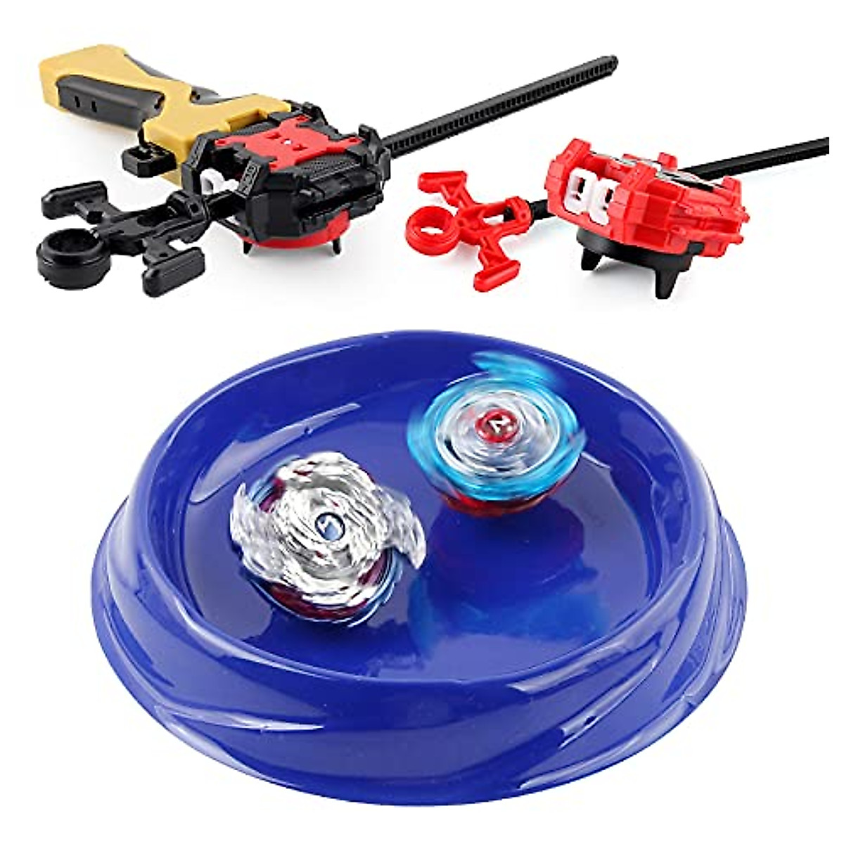 Bey Battling Top Burst | Burst Evolution Combination Series 4D | Set of 4 Fighter Gyroscope 4D Fusion Model | 2 Launcher and 1 beystadium