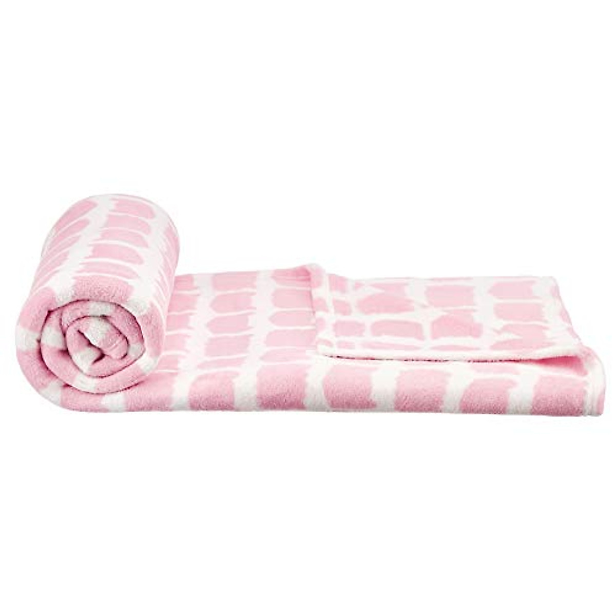 Amazon Basics Kids Pink Kitties Patterned Throw Blanket with Stuffed Animal Cat