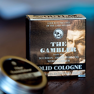 The Gambler Bourbon-Inspired Solid Cologne - Whiskey, Old-fashioned Tobacco, and a Hint of Leather in a Pocket-Sized Tin - Men’s or Women’s Cologne - Outlaw