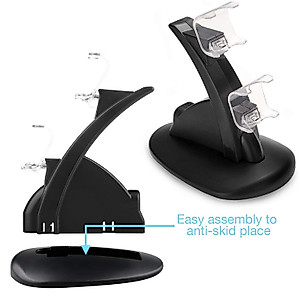 Kailisen Dual USB Charging Charger Docking Station Dock Stand for Playstation 4 PS4 / PS4 Pro / PS4 Slim Controller