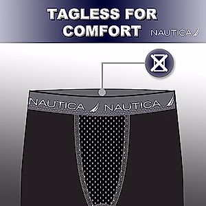 Nautica 3-Pack Mens Base Layer Short, Breathable Performance Compression Shorts Men, Biker Shorts Thigh Chafing Prevention (Large, Black/Black/Navy)