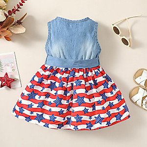 18 Months Girl Clothes Toddler Baby Girl Dress Denim Sunflower Short Sleeve Dress Jean Sundress Skirt Summer Dresses 18-24 Months Girl Clothing