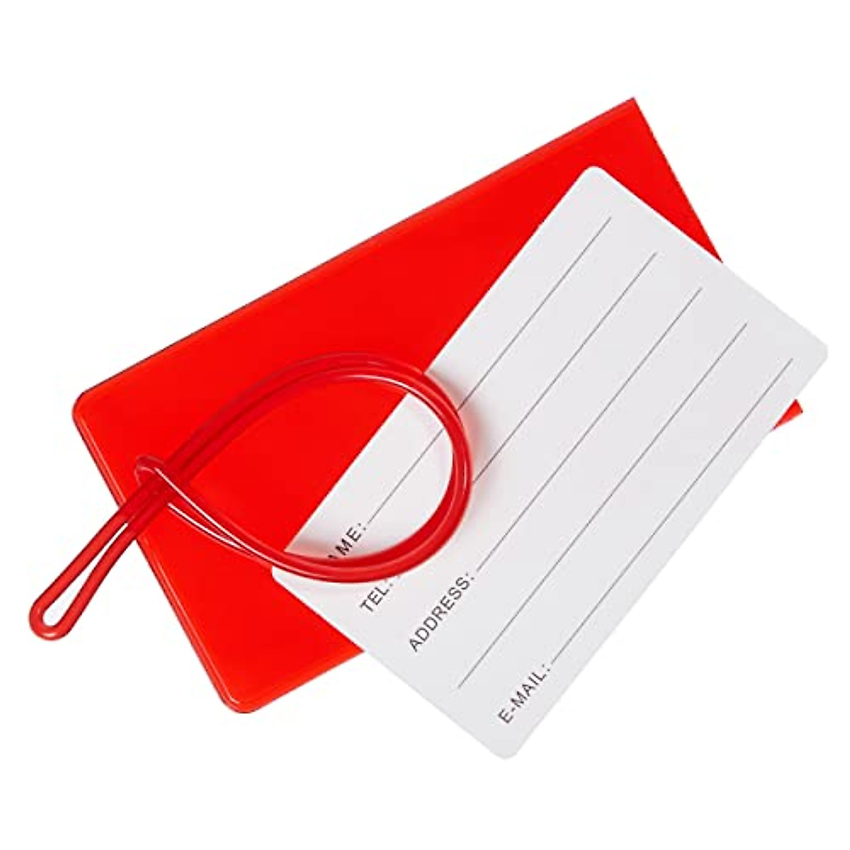 Sodsay 10 Pack Luggage Tags Suitcases Plastic Travel Bag & Baggage ID Label Tags Travel Essentials (Deep Red)