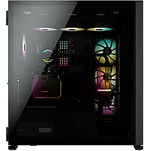 CORSAIR iCUE 7000X RGB Full-Tower ATX PC Case – Three Tempered Glass Panels – Spacious Interior – Easy Cable Management – 4x CORSAIR SP140 RGB ELITE Fans Included – Black