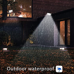 Duewot 70 LED Solar Street Lights - Motion Sensor, IP66 Waterproof, Super Bright Lighting for Gutter, Patio, Fence, Barm, Sign, Yard and Streets