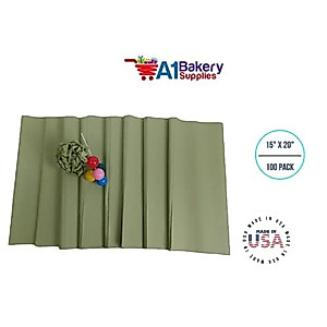 Sage Green Light Olive Bulk Tissue Paper 15 Inch x 20 Inch - 100 Sheets Premium Quality Gift wrap Tissue Paper Made in USA