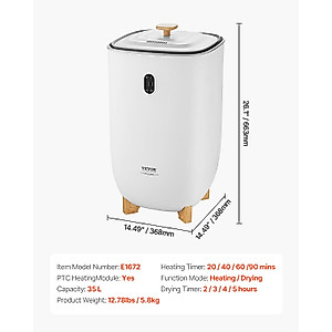 VEVOR Towel Warmer 35L, Towel Warmer Bucket with Drying Modes(2-5h), Heating Mode 20/40/60/90 Min Auto Shut Off, LED Screen, Luxury Large Towel Warmer for Bathroom, Spa, Bathrobe, Blanket & Pajama