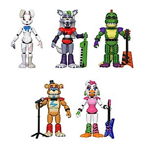 Funko Action Figures! Set of 5 - Five Nights at Freddy's - Security Breach - Pizzaplex - Glamrock Chica, Glamrock Freddy, Montgomery Gator, Roxanne Wolf and Vanny