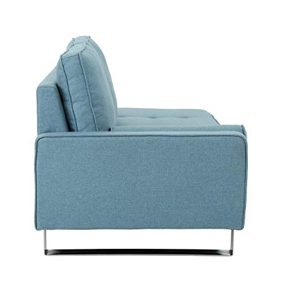 Christopher Knight Home Phelps Modern Fabric Chaise Loveseat, Blue, Silver