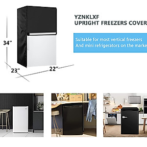 YZNKLXF Upright Freezer Cover 22''L x 23''W x 34''H, 600D Oxford mini fridge cover Protection for Outdoor Refrigerator Waterproof, Dustproof,Sun-Proof