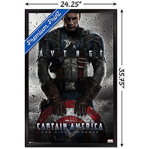 Trends International Marvel - Captain America - The First Avenger - One Sheet Wall Poster, 22.375" x 34", Black Framed Version