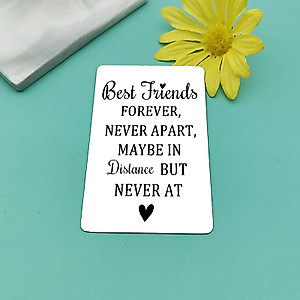 Best Friend Gift Engraved Wallet Insert Card Friendship Gifts Long Distance Relationship Gifts for Sisters Besties Metal Wallet Insert Card for Coworker Graduation Christmas Birthday Gifts