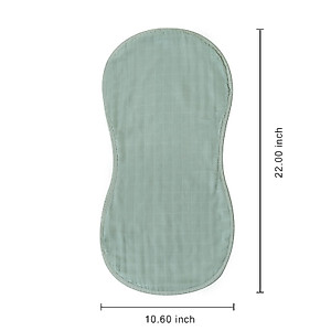 LifeTree Muslin Baby Burp Cloths - 70% Viscose from Bamboo and 30% Cotton Large 22'' by 10'' Absorbent Milk Spit Up Rags - Burping Cloths for Newborn, Girls Boys, Set of 2 (Eucalyptus/Roman Green)