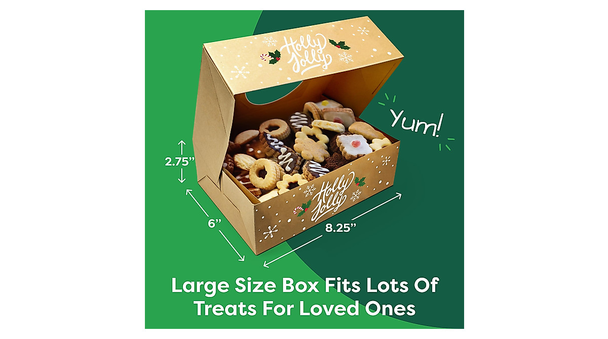 Joyousa Christmas Cookie Boxes Bulk 12 Pack - Holiday Gift Tins