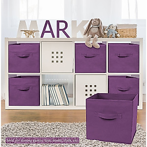 Greenco Foldable Storage Cubes Non-woven Fabric -6 Pack-(Purple)
