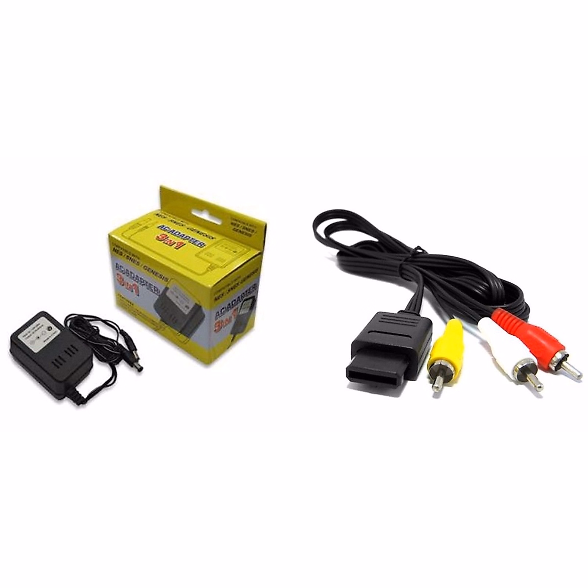 Video Game Accessories NEW POWER CORD AC ADAPTER FOR SUPER NINTENDO +SUPER NINTENDO AV CABLE BUNDLE