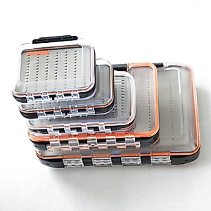 Alichino Fly Box for Fly Files Ice Jig Box Two Sided Waterproof Fly Fishing Box for Nymphs and Streamers (Grey Foam Insert, S 4.9 * 4 * 1.6 Inch)