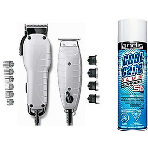 Andis Men's Electric Hair Clippers and Hair Trimmers Combo Set with BONUS FREE Andis Cool Care Plus Clipper Blade Cleaner Included
