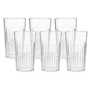 Arrow Home Products 6 oz Clear Plastic Tumblers, Set of 6 - Made in the USA, BPA Free Plastic - Break-Resistant Plastic Drinking Glasses for Indoor & Outdoor Use - Dishwasher Safe, Assorted Colors