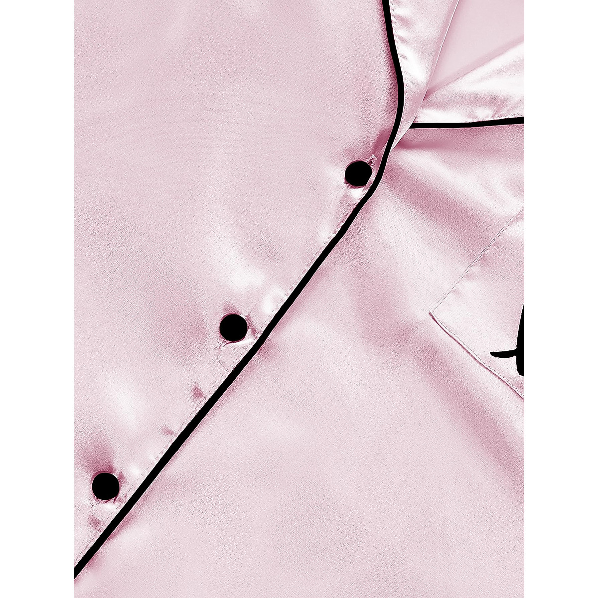 Rooscier Women's Satin Pajamas Set V Neck Short Sleeve Shirt With Shorts Sleepwear Light Pink Small