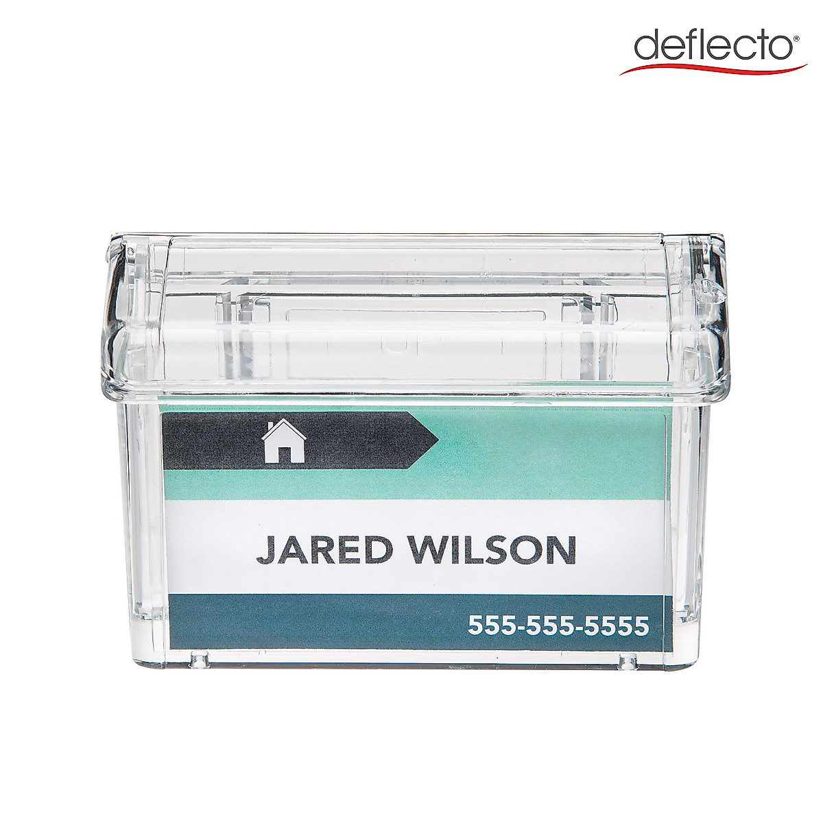 Marketing Holders Grab a Card Business Box with Hinged Lid Sales Reps Realtors Mount Sign Store Front Wall Outdoor Vehicle Trucks SUVs Car Mobile Plumbers Contractors, clear, "4 1/4""w x 2 3/4""h x 1 1/2""d" (DEF70901)