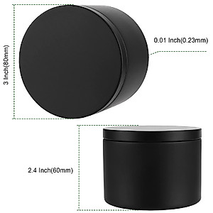 PINGEUI 36 Pack 8 oz Candle Tin Cans, All Black Candle Jars with Slip-On Lids, Metal Round Storage Containers DIY Candle Empty Tins for Candle Making, Arts and Crafts