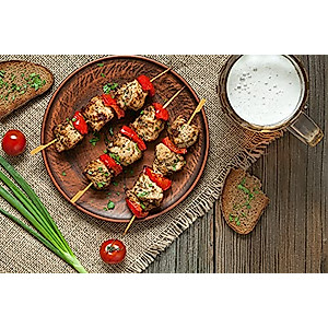 DecorRack 100 Natural Bamboo Paddle Picks, 6 inch Wood, Barbecue, Kabob Skewers for Grill, Appetizers, Fruit Sticks, Cocktails Picks (100 pack)