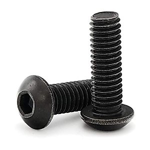 18-8 Stainless Steel Black Oxide Button Socket Head Screws - 1/4-20 x 1 (FT) Qty-100