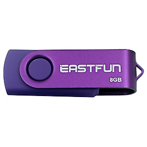 EASTFUN 5 Pack 8GB USB Flash Drive USB 2.0 Flash Memory Stick Fold Storage Thumb Stick Pen (Five Mixed Colors: Black Rose Blue Purple Green)