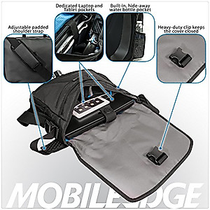 Alienware Vindicator 2.0 Gaming Laptop Messenger Bag, 13 inch/15 inch/17 Inch for Students, Gamers, Black/Teal Blue (AWV1317M2.0)